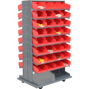 Nexel Global Industrial 16 Shelf Double-Sided Mobile Pick Rack - 64 Red ...