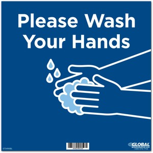 Nexel Global Industrial 12" Square Please Wash Your Hands Wall Sign ...