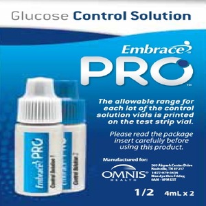 Blood Glucose Control Solution Embrace® Pro Blood Glucose Testing 2 X 4 ...