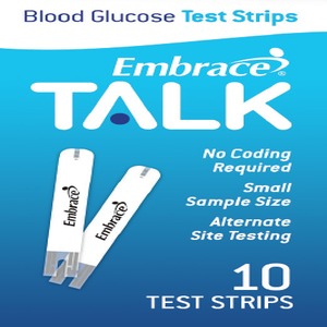 Blood Glucose Test Strips Embrace® 10 Strips per vial in each Box Small ...