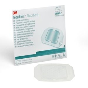 Absorbent Acrylic Transparent Film Dressing 3M™ Tegaderm™ Square 7-7/8 ...