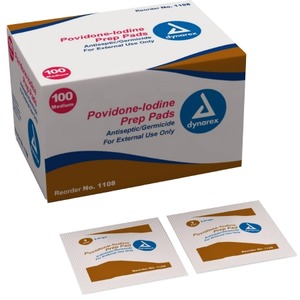 PVP Prep Pad Dynarex® 10% Strength Povidone-Iodine Individual Packet ...