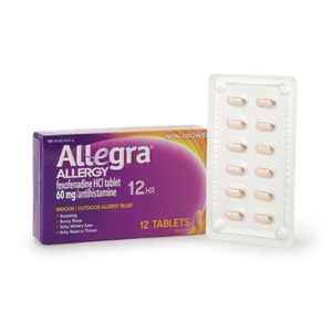 Allegra Allergy Relief Allegra® 60 mg Strength Tablet 12 per Box ...