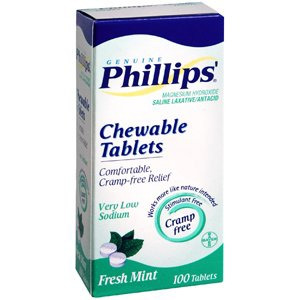 Bayer Laxative Phillips'® Mint Chewable Tablet 100 per Box 311 mg ...