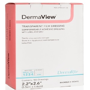 Transparent Film Dressing DermaView™ Roll 4 Inch X 11 Yard 2 Tab ...