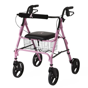 Medline Rollators with 8" Wheels,Pink,8" - MDS86825BC - Shoplet.com