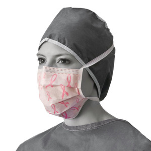 Medline Pink Ribbon Surgical Face Masks,Breast Cancer Logo - NONRIBBON ...