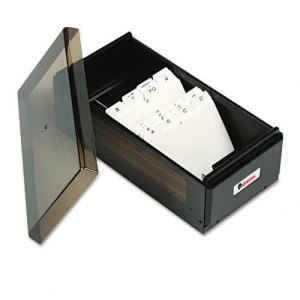 Universal Business Card File Box w/Lid Holds 600 2-1/4 x 4 Cards ...