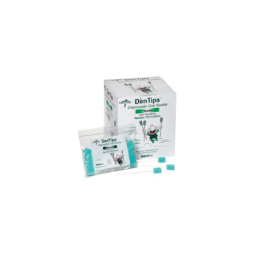Medline Dentips Foam Swab with Dentifrice Green - 60096502 - Shoplet.com