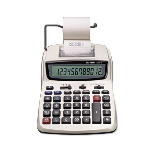 Victor 1208-2 Two-Color Compact Printing Calculator - VCT12082 ...