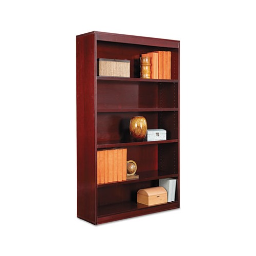 Alera Square Corner Wood Veneer Bookcase - ALEBCS56036MY - Shoplet.com Alera Square Corner Wood Veneer Bookcase - ALEBCS56036MY - Shoplet.com