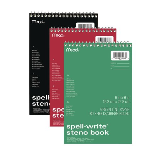 Mead Spell-Write Wirebound Steno Pad - MEA43080 - Shoplet.com