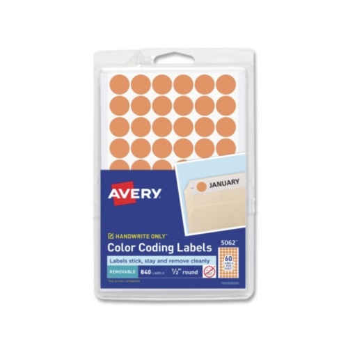Avery Handwrite Only Self-Adhesive Removable Round Color-Coding Labels ...