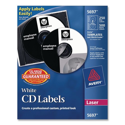 Avery Laser CD Labels - AVE5697 - Shoplet.com