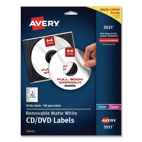 Avery Laser CD Labels - AVE5931 - Shoplet.com