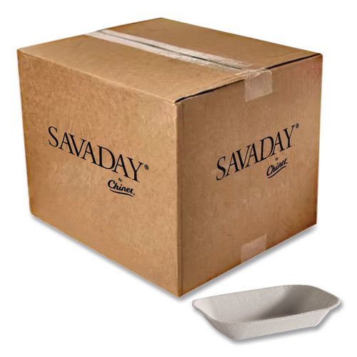 Chinet Savaday Molded Fiber Food Tray - HUH10405CT - Shoplet.com