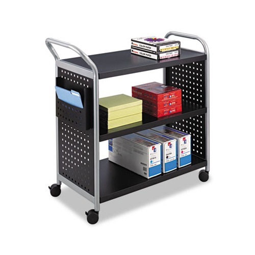 Safco Scoot Three Shelf Utility Cart - SAF5339BL - Shoplet.com