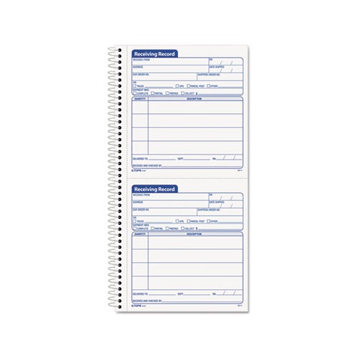 Tops Spiralbound Receiving Record Book - TOP4147 - Shoplet.com