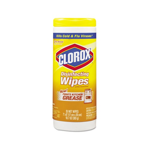 Clorox Lemon Scent Disinfecting Wet Wipes, Cloth, 7 X 8 - CLO01594 ...
