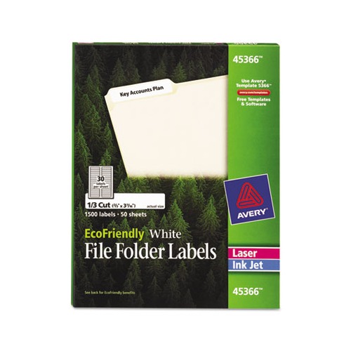 Avery EcoFriendly Permanent File Folder Labels - AVE45366 - Shoplet.com