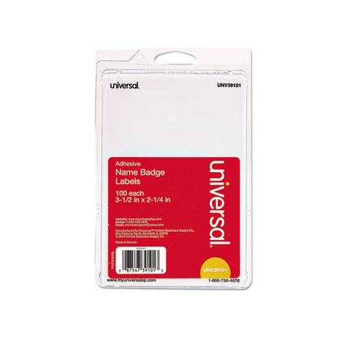 Universal Plain Self-Adhesive Name Badges - UNV39101 - Shoplet.com