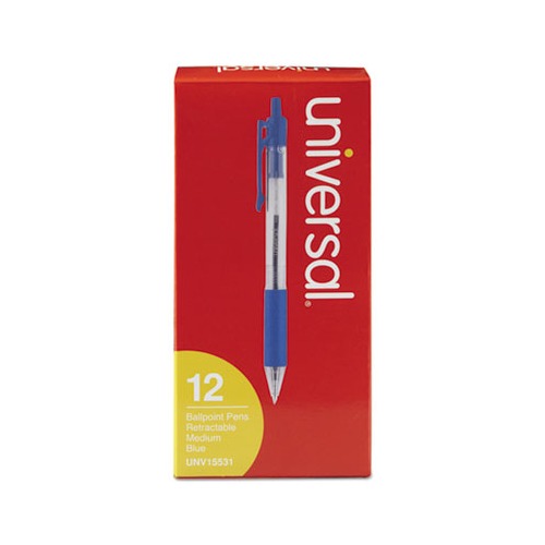 Universal Comfort Grip Retractable Ballpoint Pen - UNV15531 - Shoplet.com