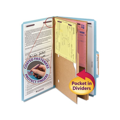 Smead 6-Section Pressboard Top Tab Pocket Classification Folders ...