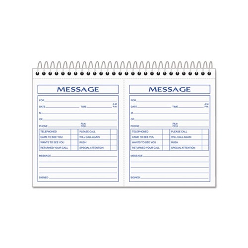 Tops Spiralbound Message Book - TOP4007 - Shoplet.com