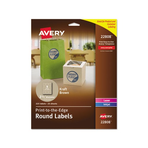 Avery Recycled Round Print-to-the Edge Labels - AVE22808 - Shoplet.com