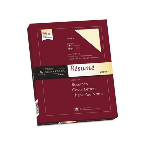 Southworth 100% Cotton Resume Paper - SOUR14ICF - Shoplet.com