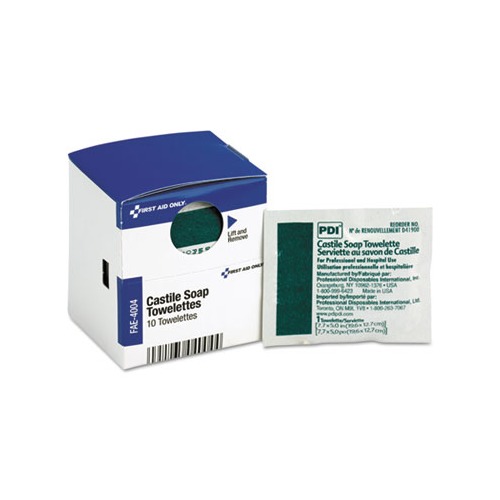 FIRST AID ONLY, INC. SmartCompliance Castile Soap Towelettes ...