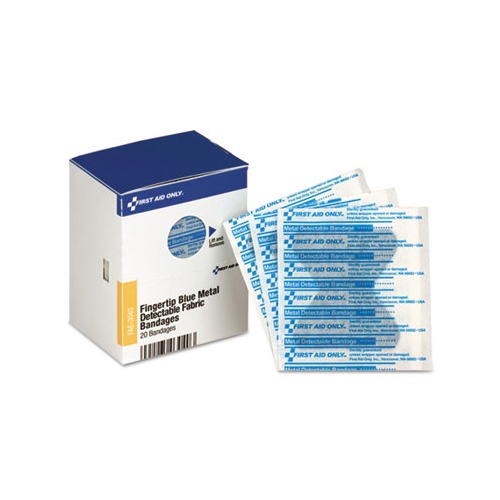 FIRST AID ONLY, INC. SmartCompliance Blue Metal Detectable Bandages ...