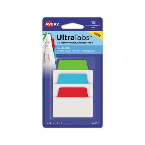 Avery Ultra Tabs Repositionable Standard Tabs - AVE74757 - Shoplet.com