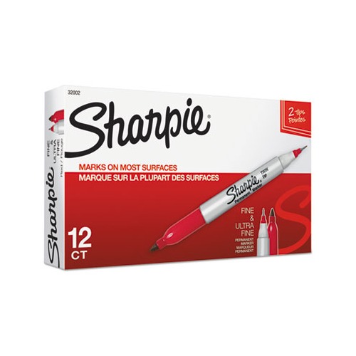 Sharpie Twin-Tip Permanent Marker - SAN32002 - Shoplet.com