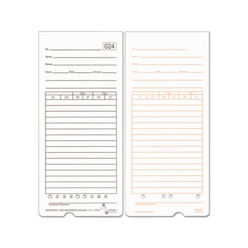 Acroprint Time Clock Cards for Acroprint ATR480 - ACP099115000 ...