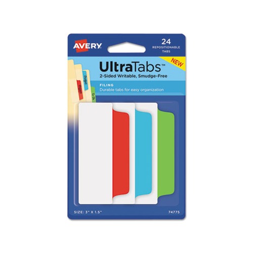 Avery Ultra Tabs Repositionable Wide Tabs - AVE74775 - Shoplet.com