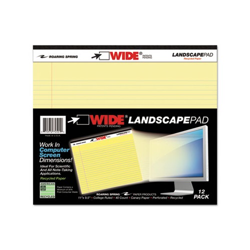 Roaring Spring WIDE Landscape Format Writing Pad - ROA74501 - Shoplet.com