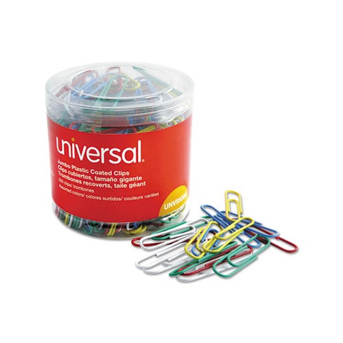 Universal Plastic-Coated Paper Clips with One-Compartment Dispenser Tub ...