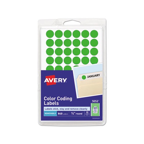 Avery Handwrite Only Self-Adhesive Removable Round Color-Coding Labels ...