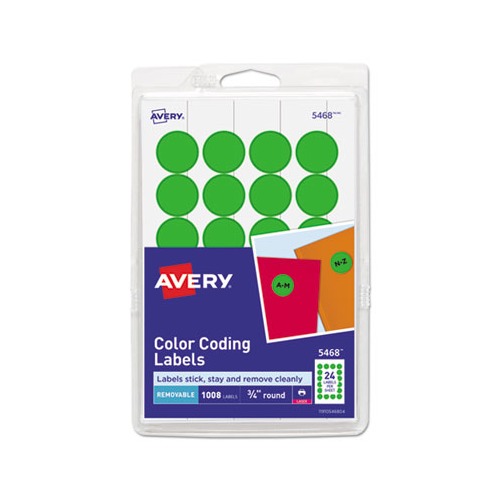 Avery Printable Self-Adhesive Removable Color-Coding Labels - AVE05468 ...