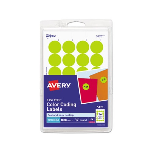 Avery Printable Self-Adhesive Removable Color-Coding Labels - AVE05470 ...