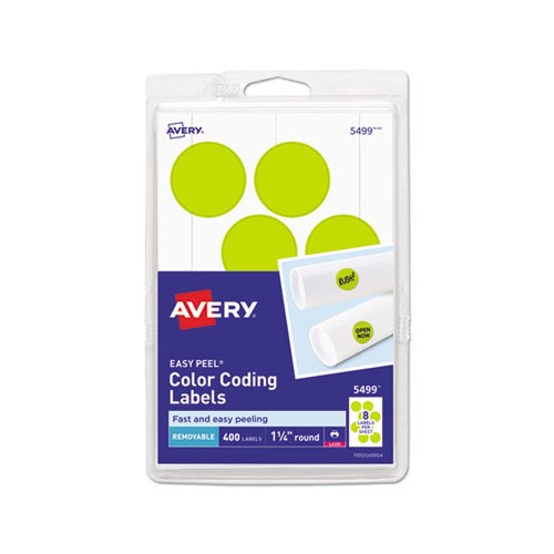 Avery Printable Self-Adhesive Removable Color-Coding Labels - AVE05499 ...