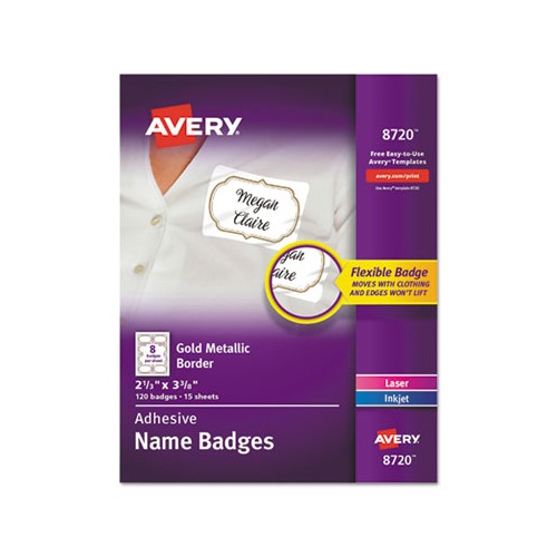 Avery Flexible Adhesive Name Badge Labels - AVE8720 - Shoplet.com