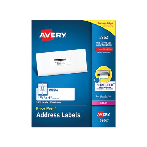 Avery Easy Peel White Address Labels w/ Sure Feed Technology - AVE5962 ... Avery Easy Peel White Address Labels w/ Sure Feed Technology - AVE5962 ...