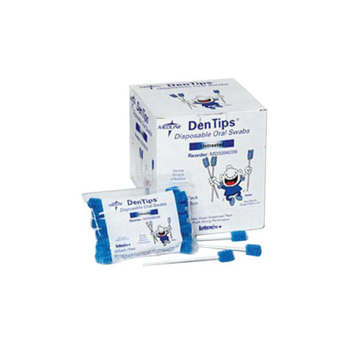 Medline Dentips Disposable Oral Swab Blue - 60MDS096202Z - Shoplet.com