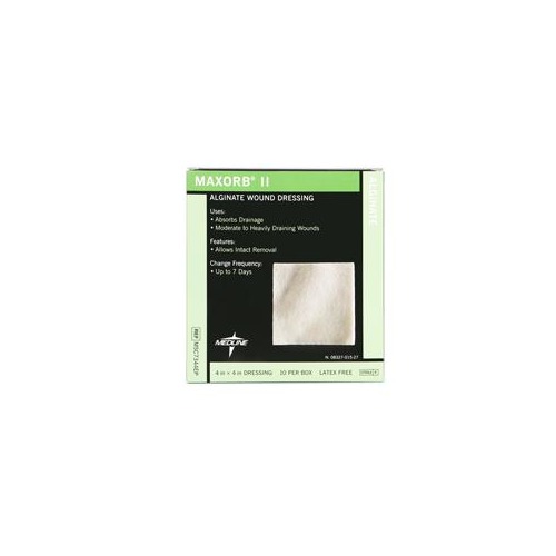 Medline Maxorb II Calcium Alginate Dressing, 4" X 4" - 60MSC7344EP ...