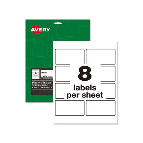 Avery PermaTrack Destructible Asset Tag Labels - AVE60539 - Shoplet.com