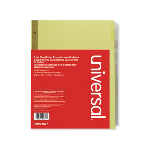 Universal Deluxe Extended Insertable Tab Indexes - UNV21877 - Shoplet.com