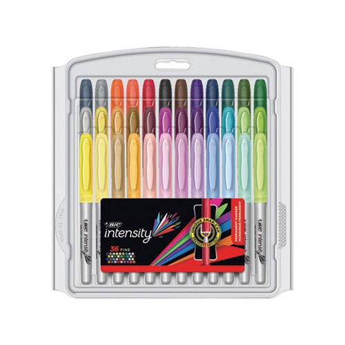 BIC Intensity Fine Tip Permanent Marker Value Pack - BICGXPMP361ASST ...