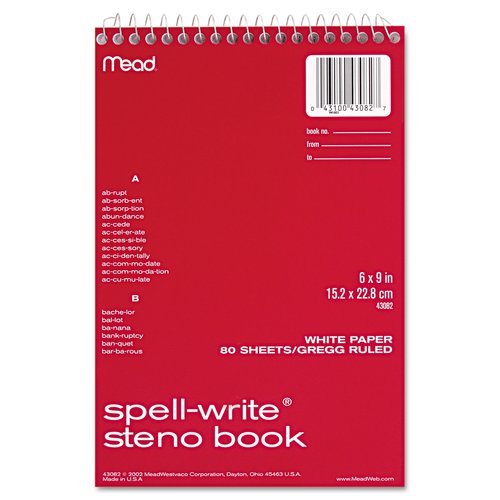 Mead Spell-Write Wirebound Steno Pad - MEA43082 - Shoplet.com